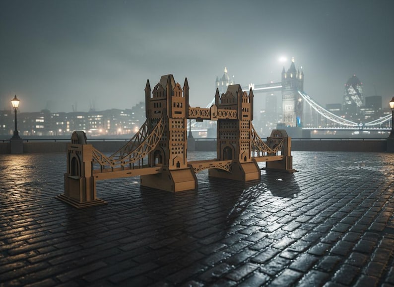 Tower Bridge Laser Cut File, 3D Wooden London Model (SVG DXF) - Etsy