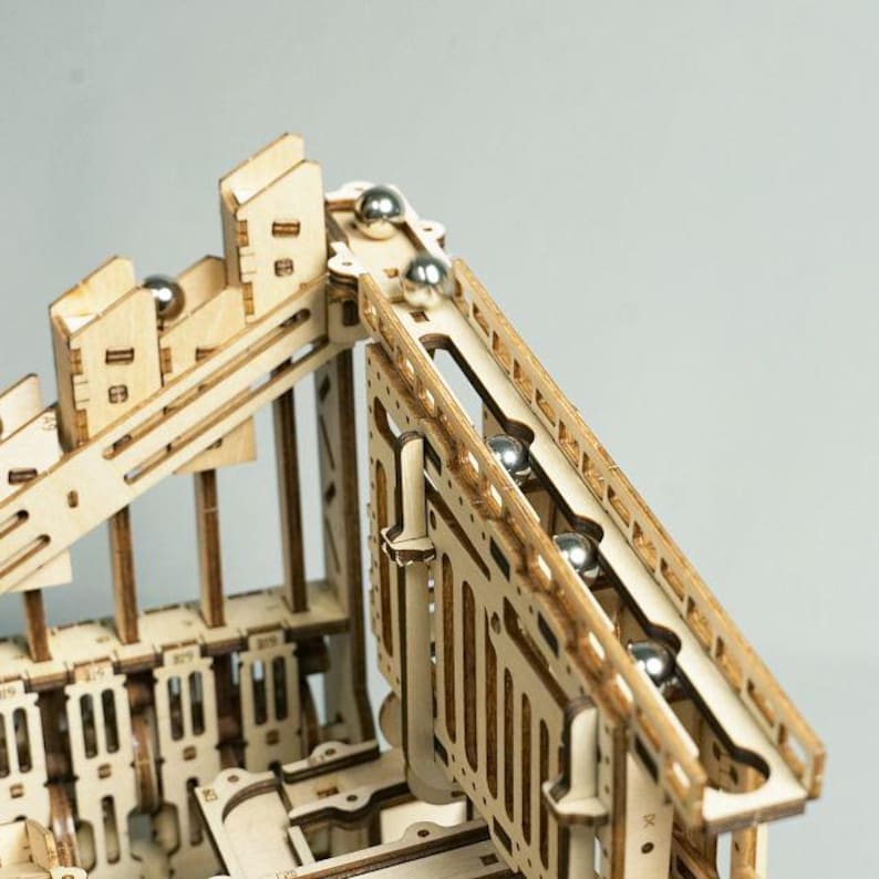 Wooden Marble Run SVG | Kinetic Art Laser Cut Files | 3D Mechanical ...