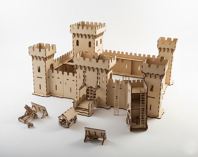Laser Cut Castle Towers and Walls (digital Vector Files) DIY Toys ...