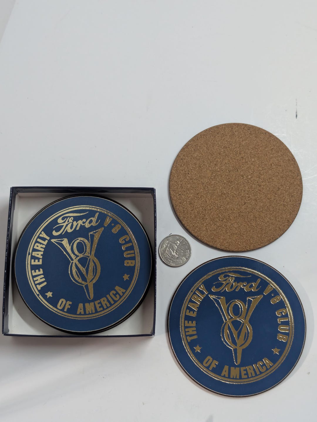 Limited Edition, Vintage, Ford Early V-8 Club Drink/bar Coasters With ...