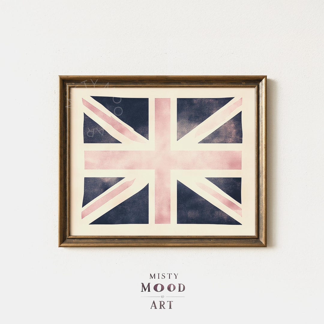Printable British Flag Art - Watercolor Ink Wash Style, Rustic ...