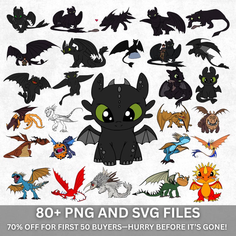 Cómo entrenar a tu dragón Svg Toothless Svg Dragon Svg Silhouette ...