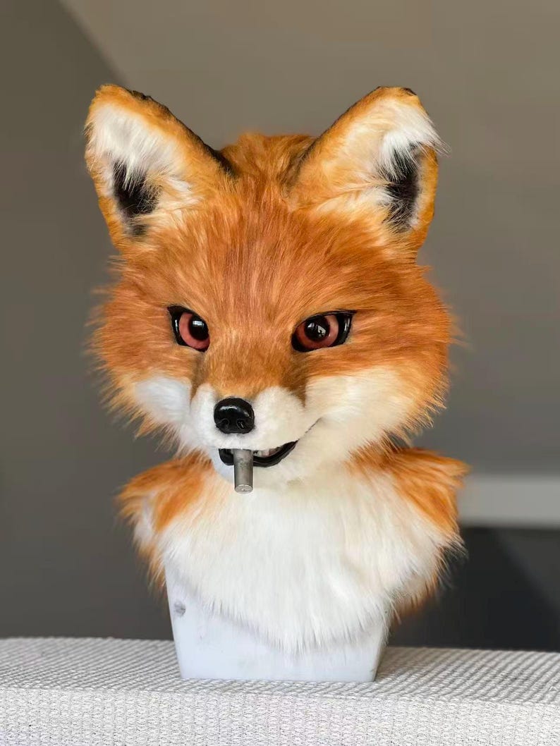 Realistic Fox Fursuit Head – Realistic Handmade Cosplay Mask for Furry ...