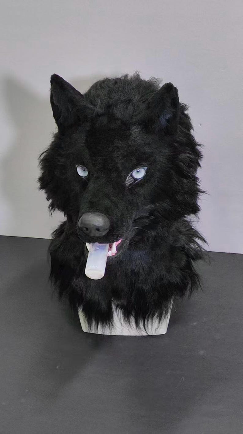 Custom Wolf Fursuit Head – Movable Jaw Realistic Wolf Mask for Furry ...