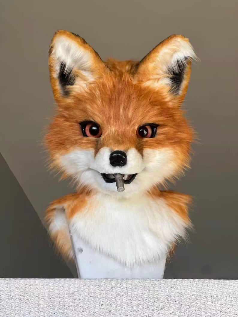 Realistic Fox Fursuit Head – Realistic Handmade Cosplay Mask for Furry ...