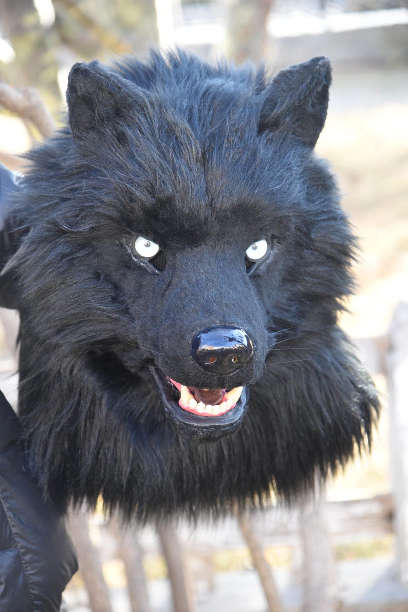 Premade Realistic Wolf Fursuit-movable Jaw-wolf Head Halloween Cosplay ...