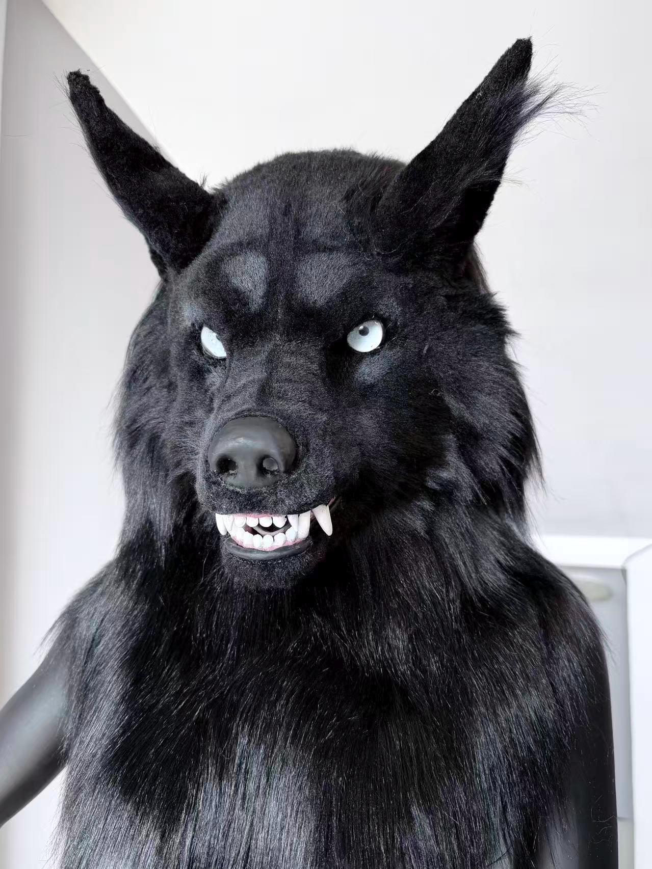 Realistic Wolf Fursuit Head – Handmade Animal Cosplay Mask for Furry ...
