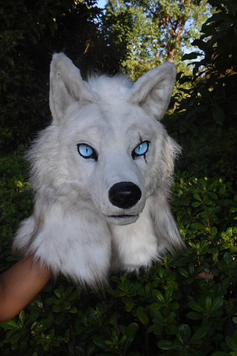 Premade Realistic Wolf Fursuit Head With Movable Jaw | Handmade Furry Cosplay Mask | Halloween ...