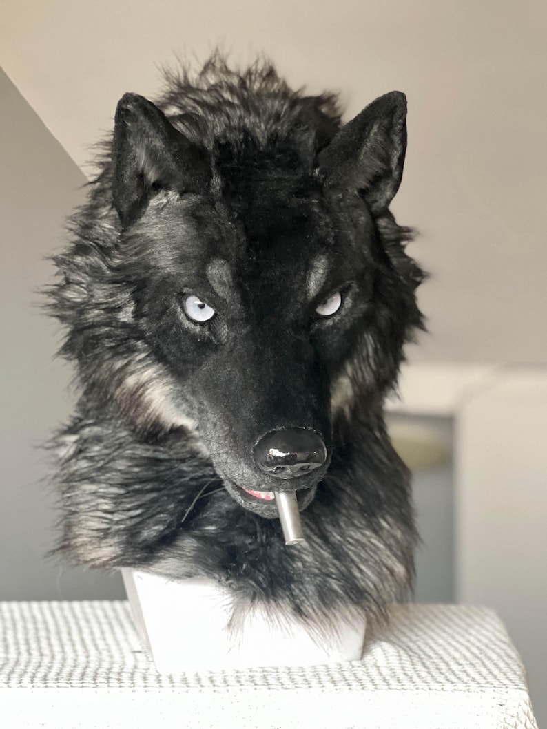 Realistic Wolf Fursuit-movable Jaw-wolf Head Halloween Cosplay Mask ...