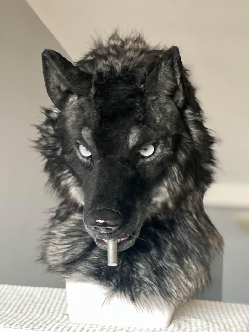 Realistic Wolf Fursuit-movable Jaw-wolf Head Halloween Cosplay Mask ...