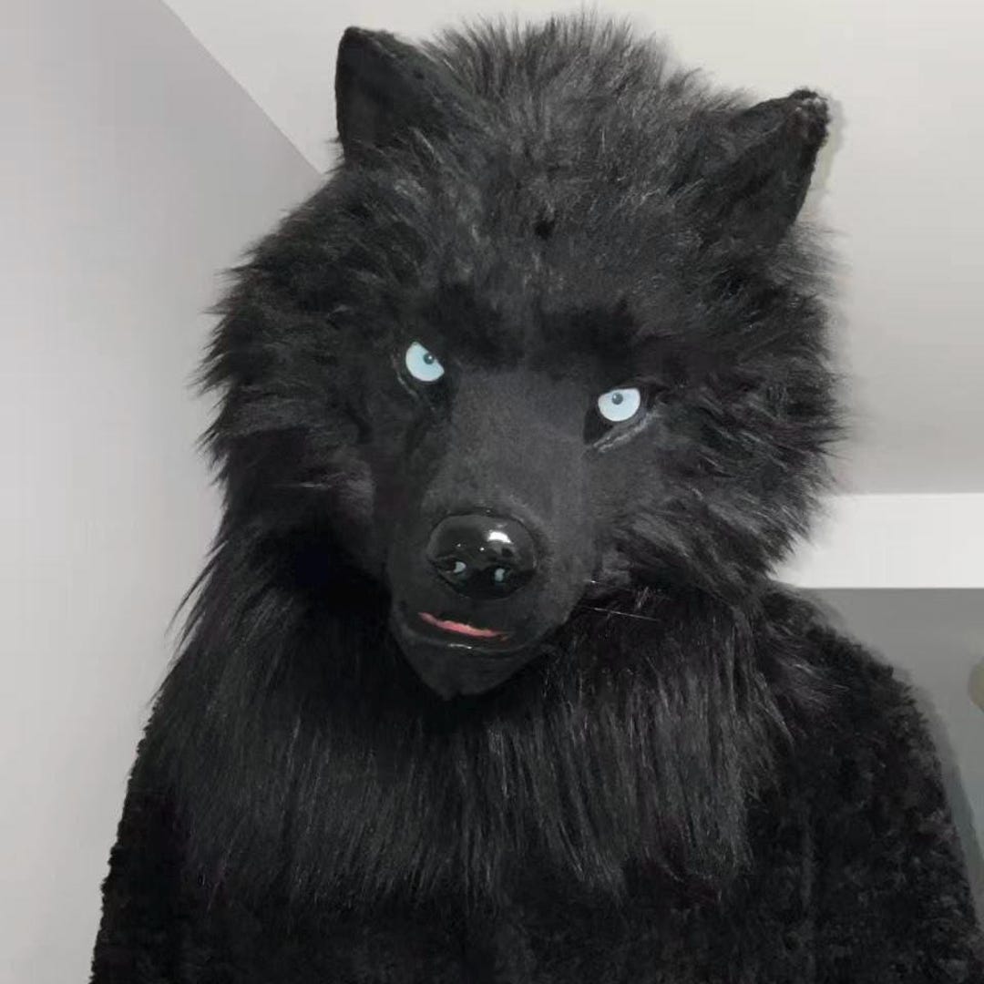 Premade Realistic Wolf Fursuit-movable Jaw-wolf Head Halloween Cosplay ...