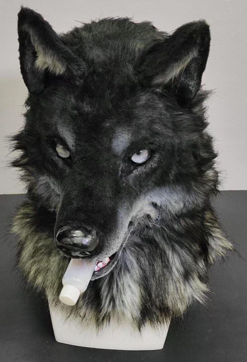 Premade Realistic Wolf Fursuit Head With Movable Jaw | Handmade Furry ...