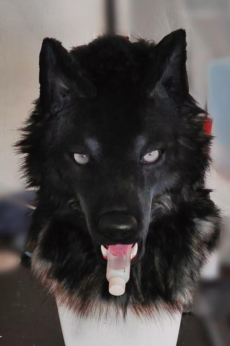 Premade Realistic Wolf Fursuit-movable Jaw-wolf Head Halloween Cosplay ...