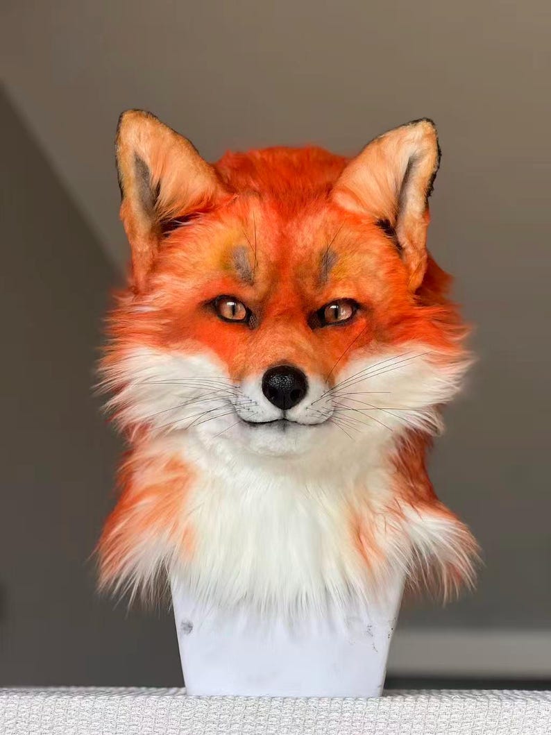 Realistic Fox Fursuit-movable Jaw-fox Head Halloween Cosplay Mask-furry ...