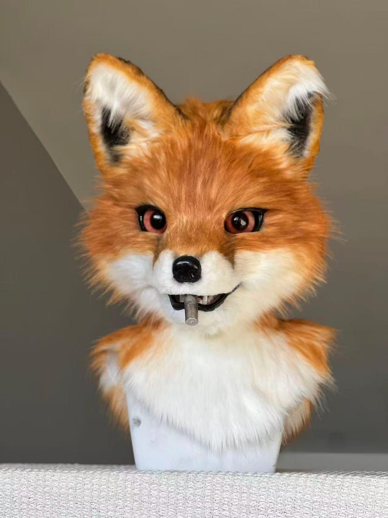 Realistic Fox Fursuit Head – Realistic Handmade Cosplay Mask for Furry ...