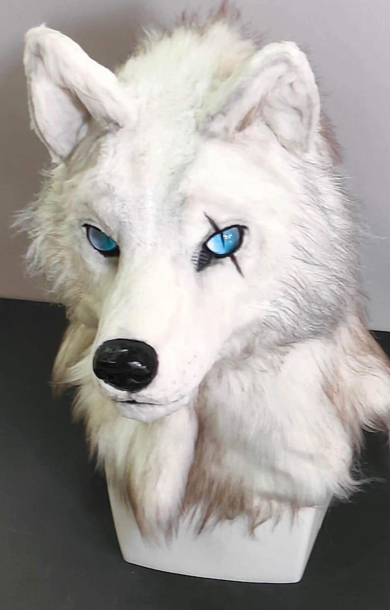 Premade Realistic Wolf Fursuit Head With Movable Jaw | Handmade Furry ...