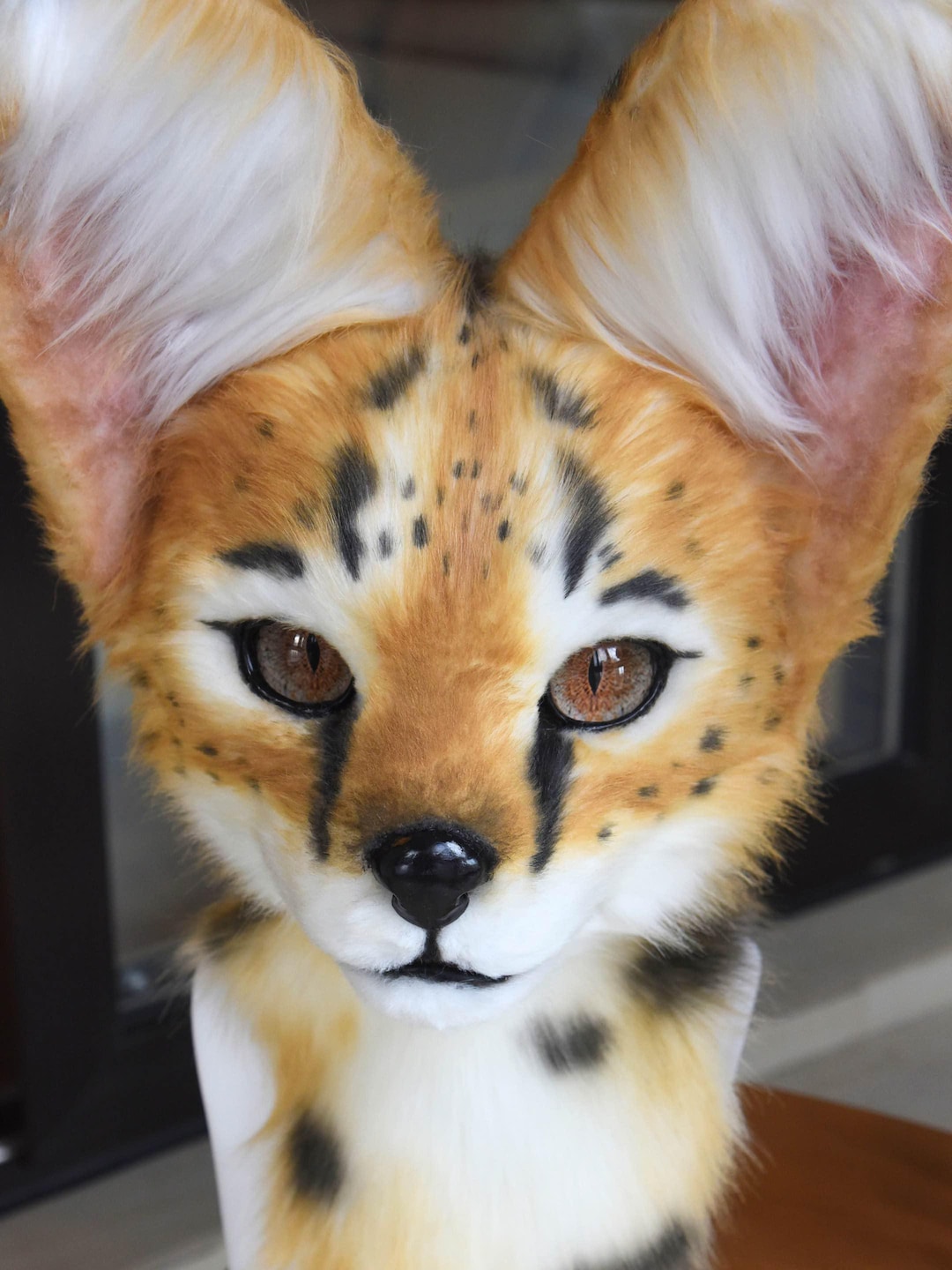 Realistic Serval Cat Fursuit Head With Movable Jaw | Handmade Furry ...