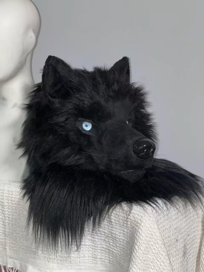 Premade Realistic Wolf Fursuit-movable Jaw-wolf Head Halloween Cosplay ...