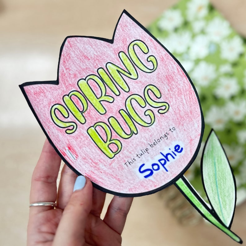 Spring Craft for Kids Tulip Coloring Book Bugs Insects Craftivity ...