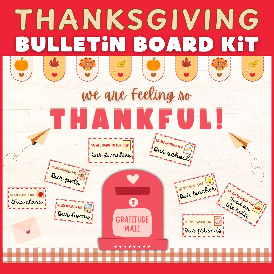 Thanksgiving Bulletin Board Kit Gratitude Display for October November ...