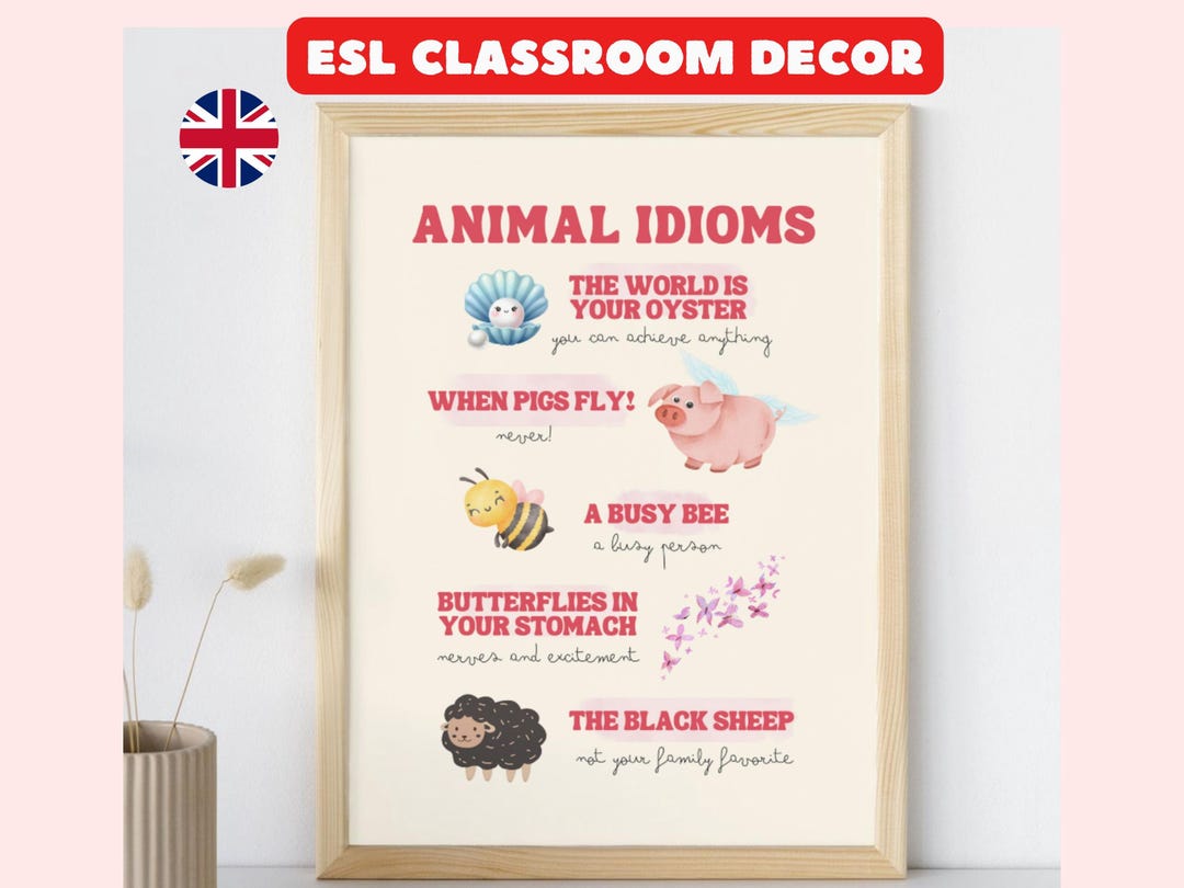 Poster English Classroom Decoration ESL Animal Idioms Vocabulary PDF ...