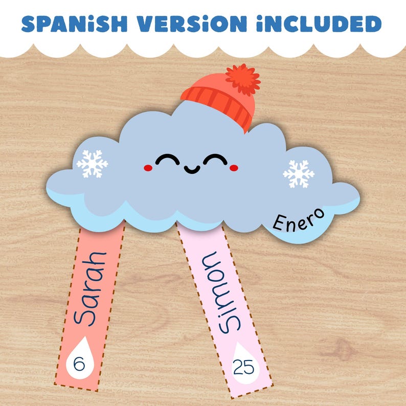 Rainbow Birthday Chart Classroom Decor: Printable Bulletin Board (PDF ...