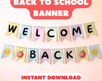 Banner Welcome Back to School Classroom Decor ESL English School Wall ...