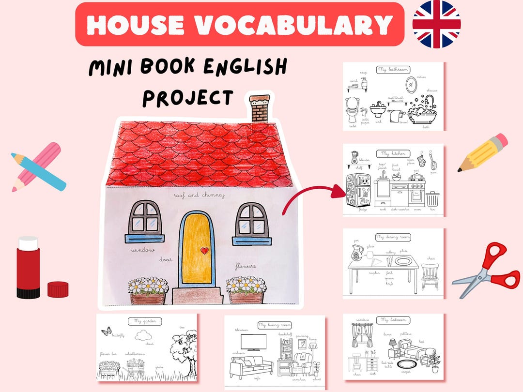 Mini House Booklet Printable Learn Rooms and Objects in the House in ...