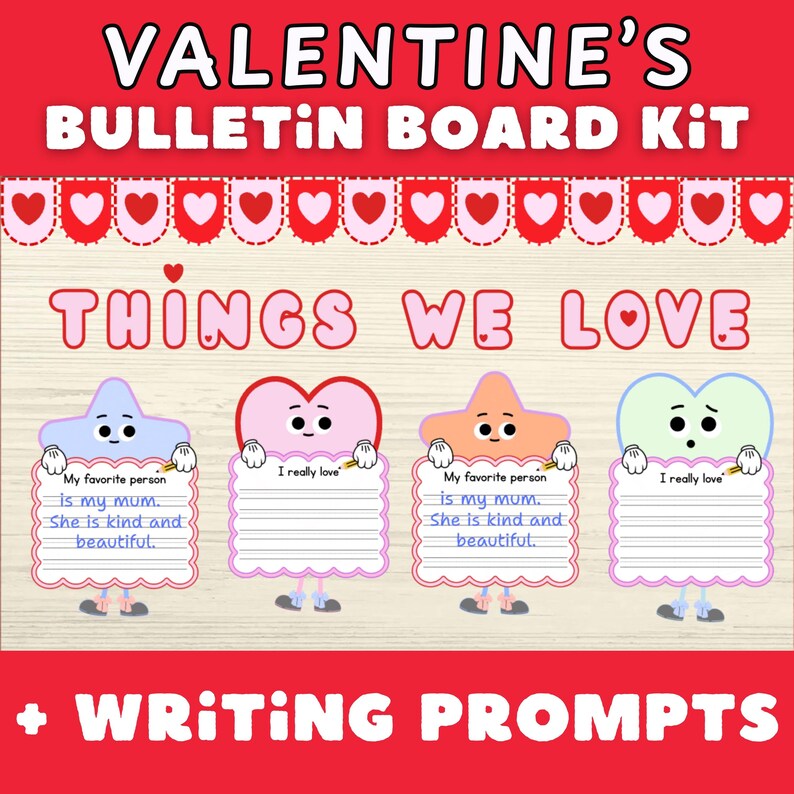 Valentines Day Bulletin Board Kit Display for February Classroom ...