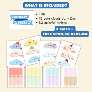 Rainbow Birthday Chart Classroom Decor: Printable Bulletin Board (PDF ...