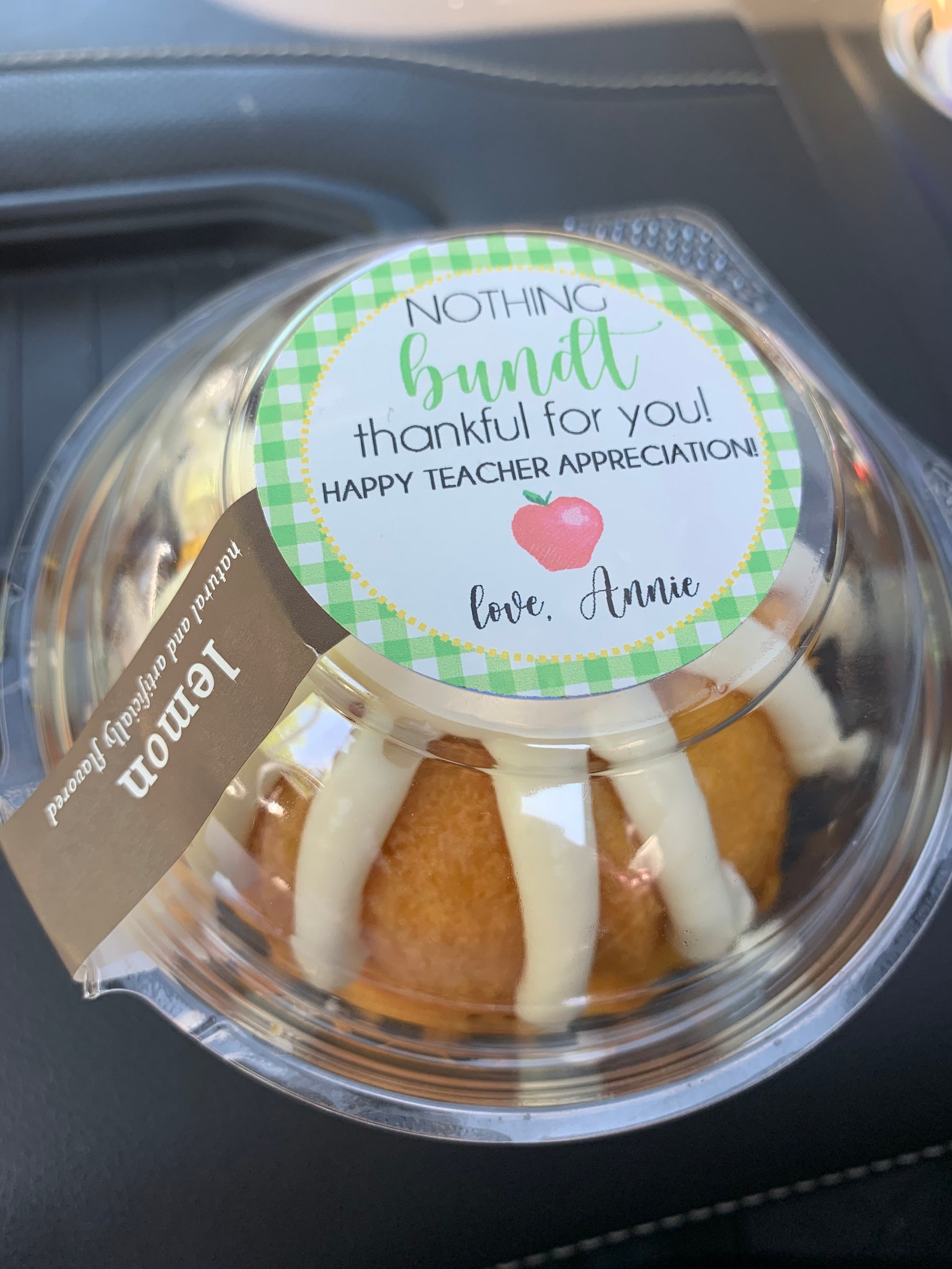 Teacher Appreciation Nothing Bundt Cake Label Preppy Gingham Tag With ...