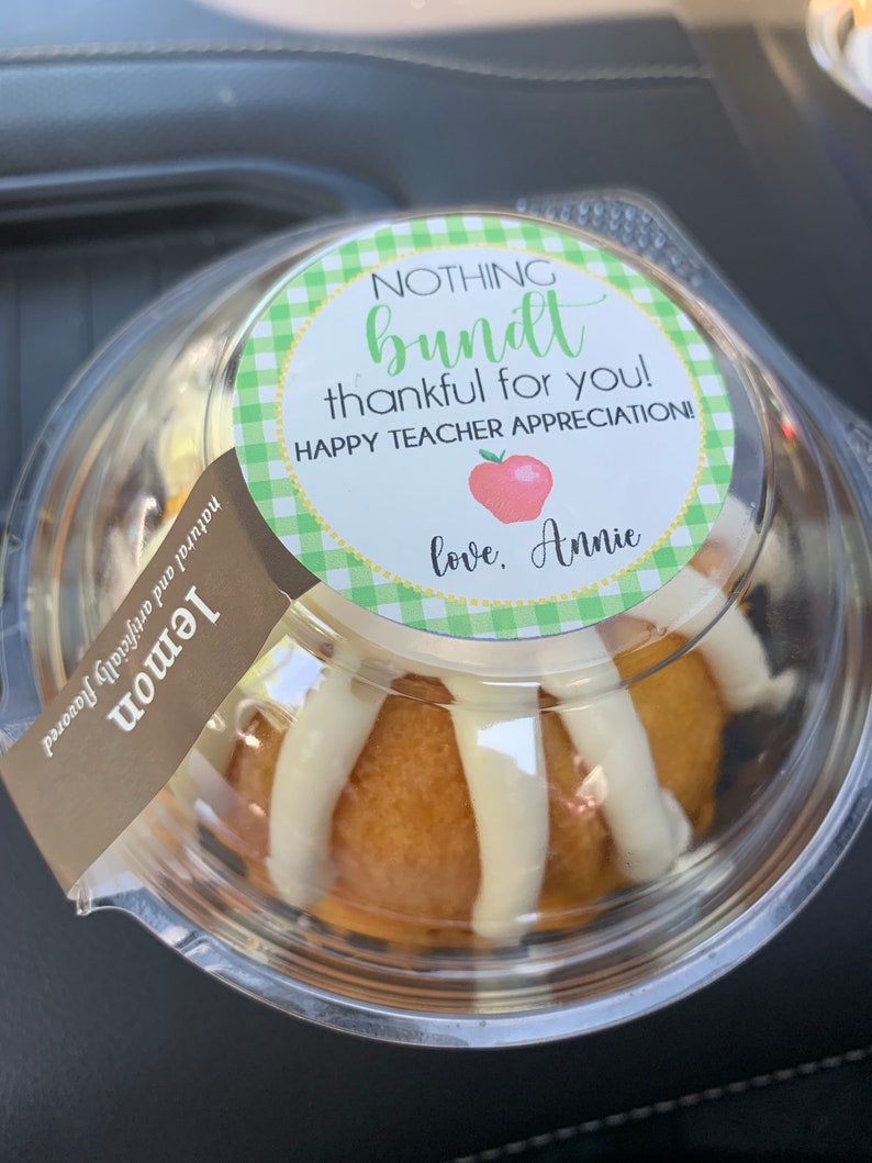 Teacher Appreciation Nothing Bundt Cake Label Preppy Gingham Tag With ...