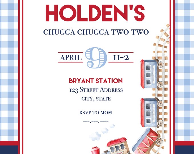 Chugga Chugga Two Choo Train Boy Girl Second Birthday Party Classic ...