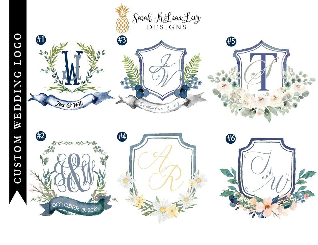 Semi - Custom Digital Wedding Logo | Party Logo | Wedding Monogram ...