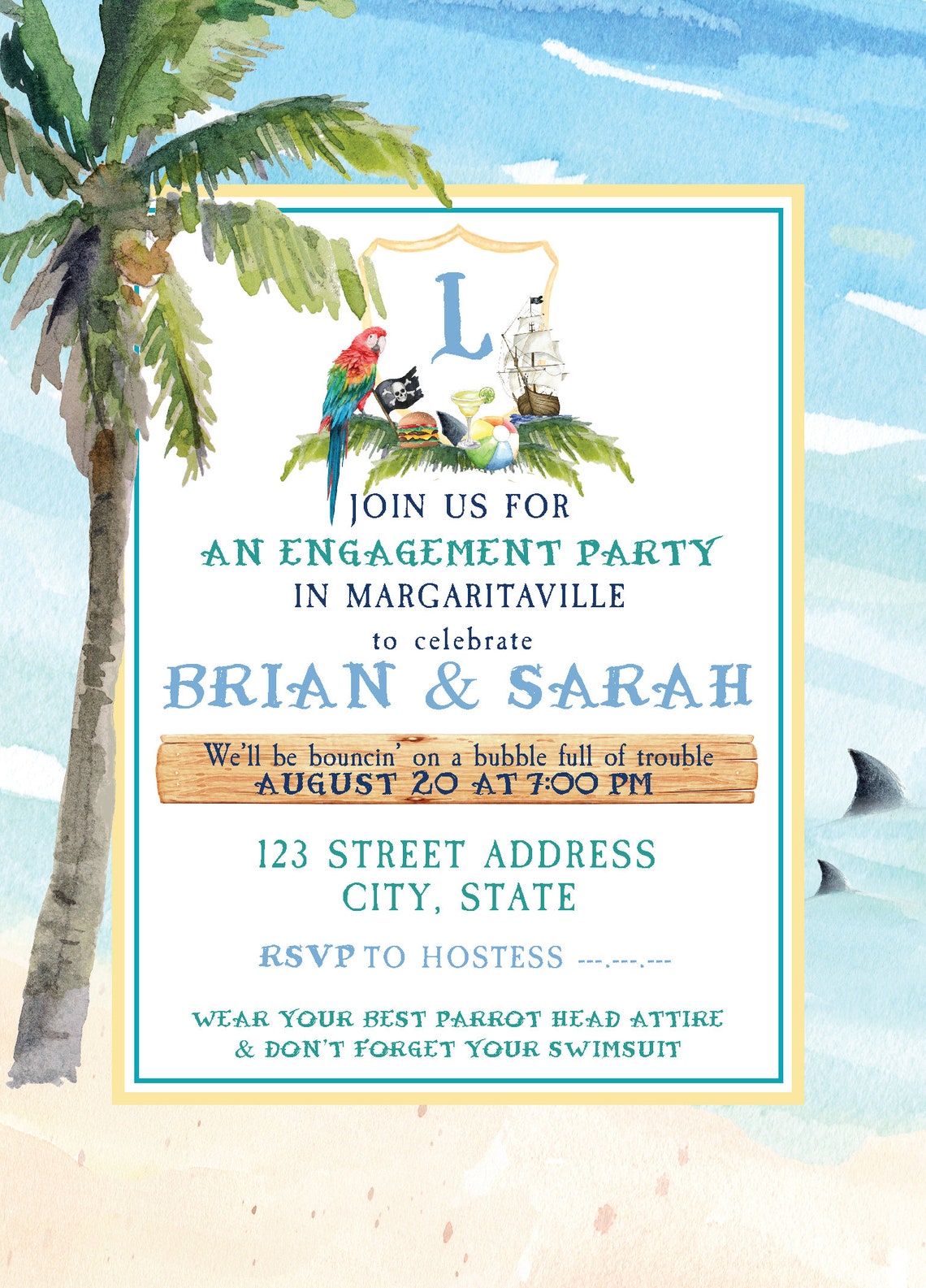 Jimmy Buffett Margaritaville Beach Theme First Birthday, Engagement ...