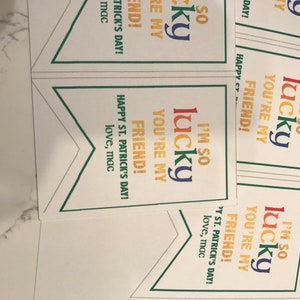 St. Patricks Day Tag Personalized, I'm so Lucky You're My Friend Class ...