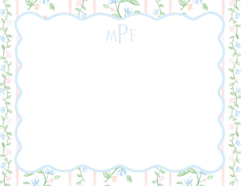 Grand Millenial Classic Pretty Printable Monogrammed Stationery - Etsy