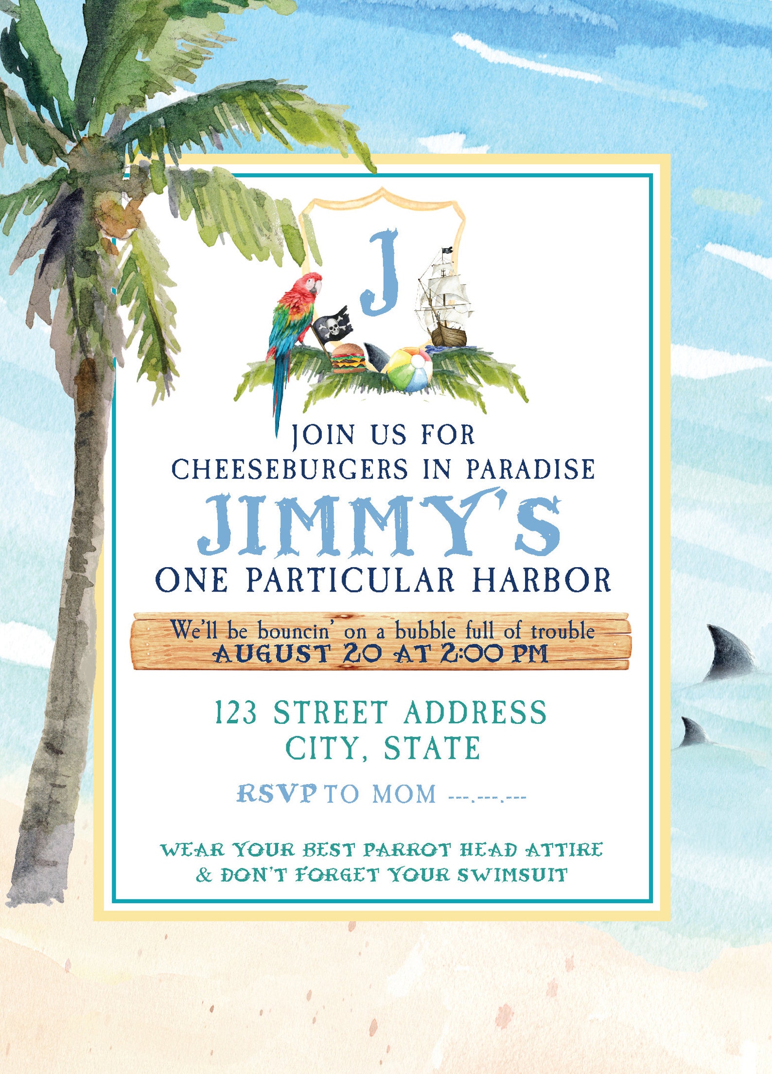 Jimmy Buffett Margaritaville Beach Theme First Birthday, Engagement ...