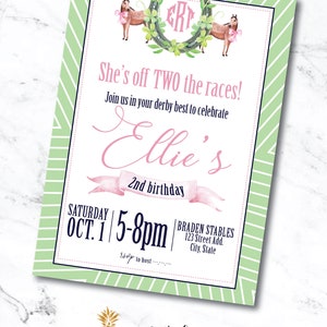 Off TWO the Races Horse Race Kentucky Derby Theme Invitation - Etsy