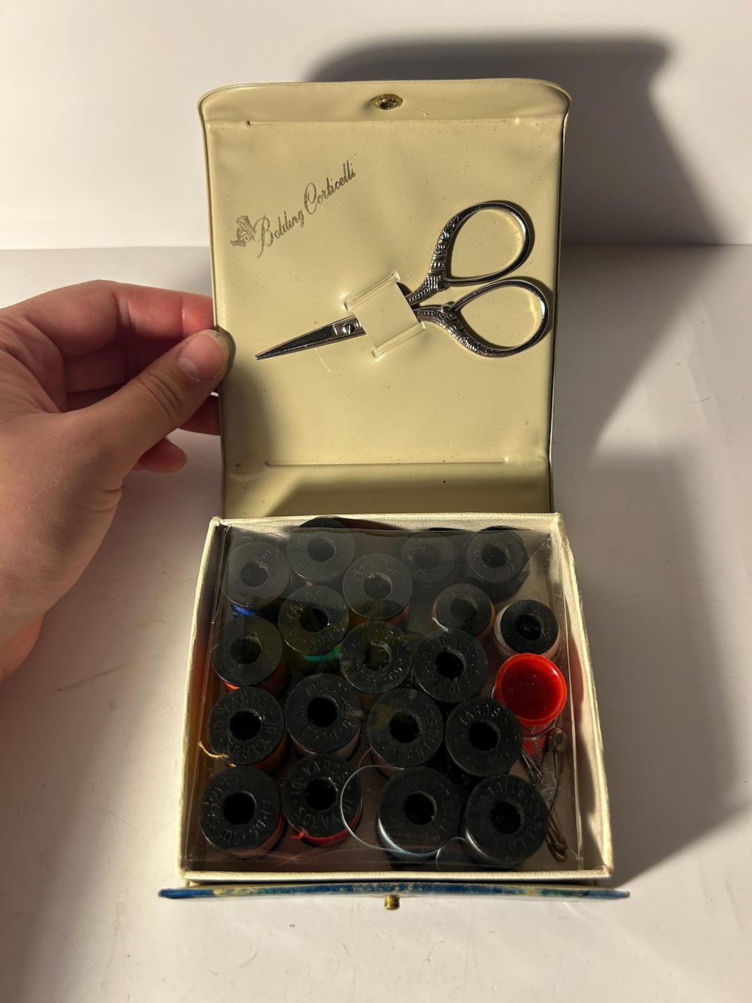 Vintage Belding Corticelli Sewing Mending Kit With Scissors & Thread ...