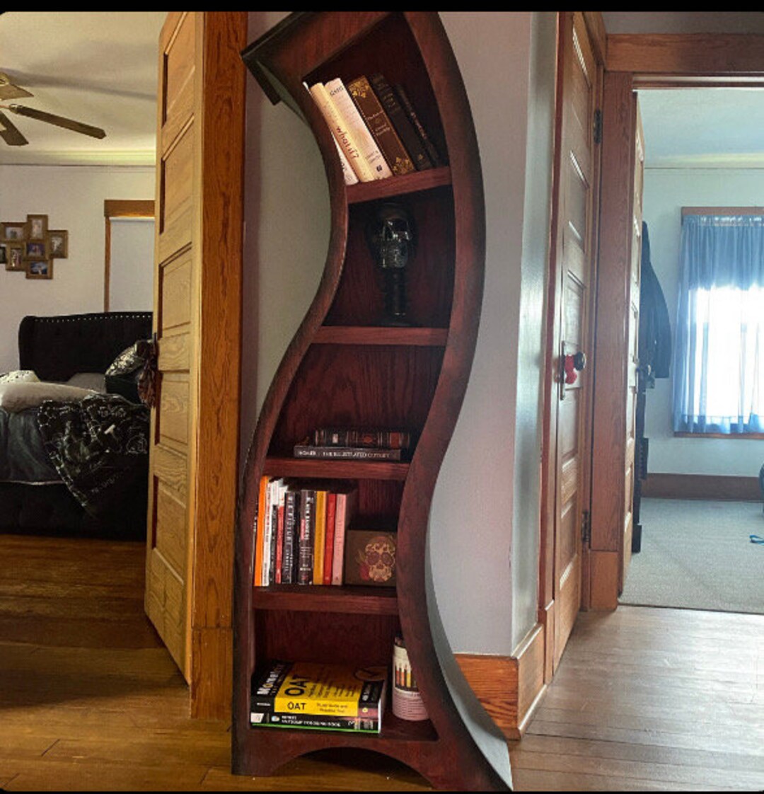 FREE Shipping/handmade 6ft Curved Bookshelf/bookcase/storage/oak ...