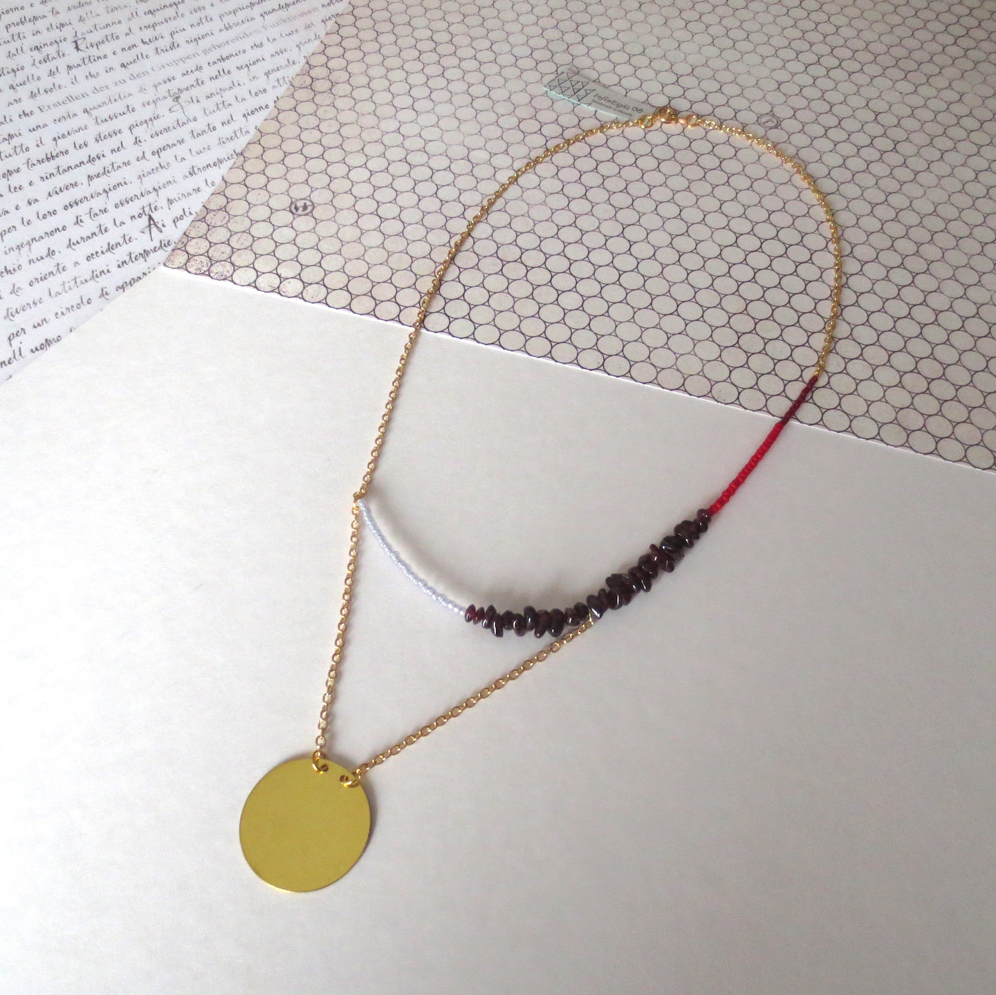 Riss Rose Red Garnet or White Moonstone and Miyuki Seed Bead Gold ...