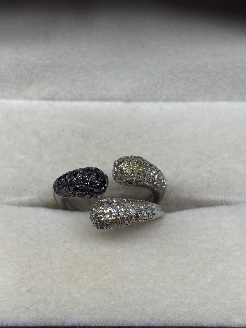 Buy Double Bypass Diamond Dome Ring Natural Diamond Ring Unique Design ...