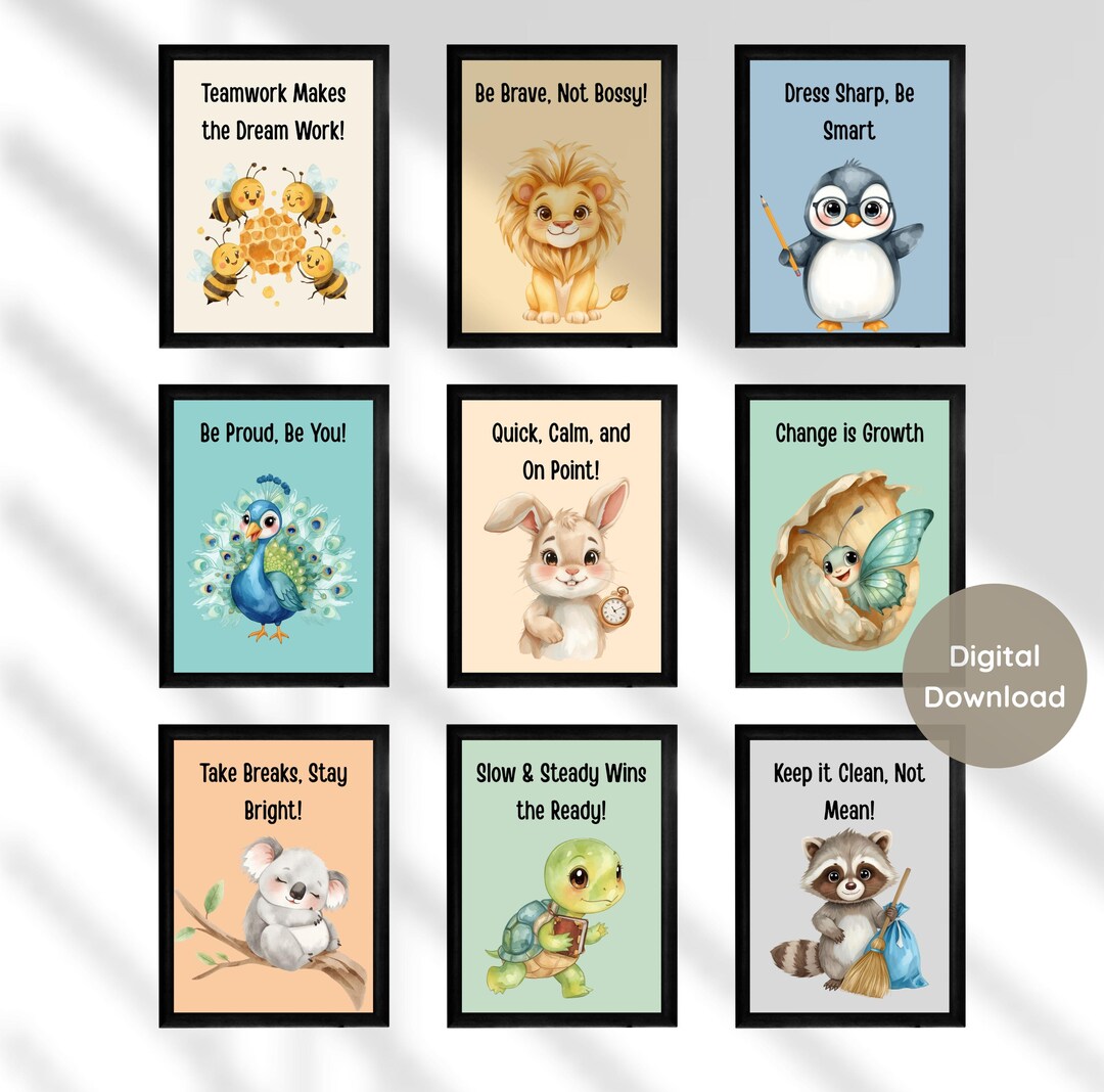 Animal Crew Classroom Rules Posters – Printable Teacher Decor – Cute ...