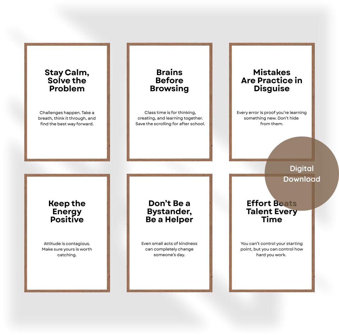 Minimalist Classroom Rules Posters | A4 Positive Behavior Signs for ...