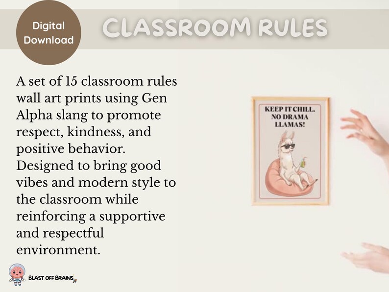Gen Alpha Slang Classroom Rules Poster – Modern Classroom Wall Art, Fun ...