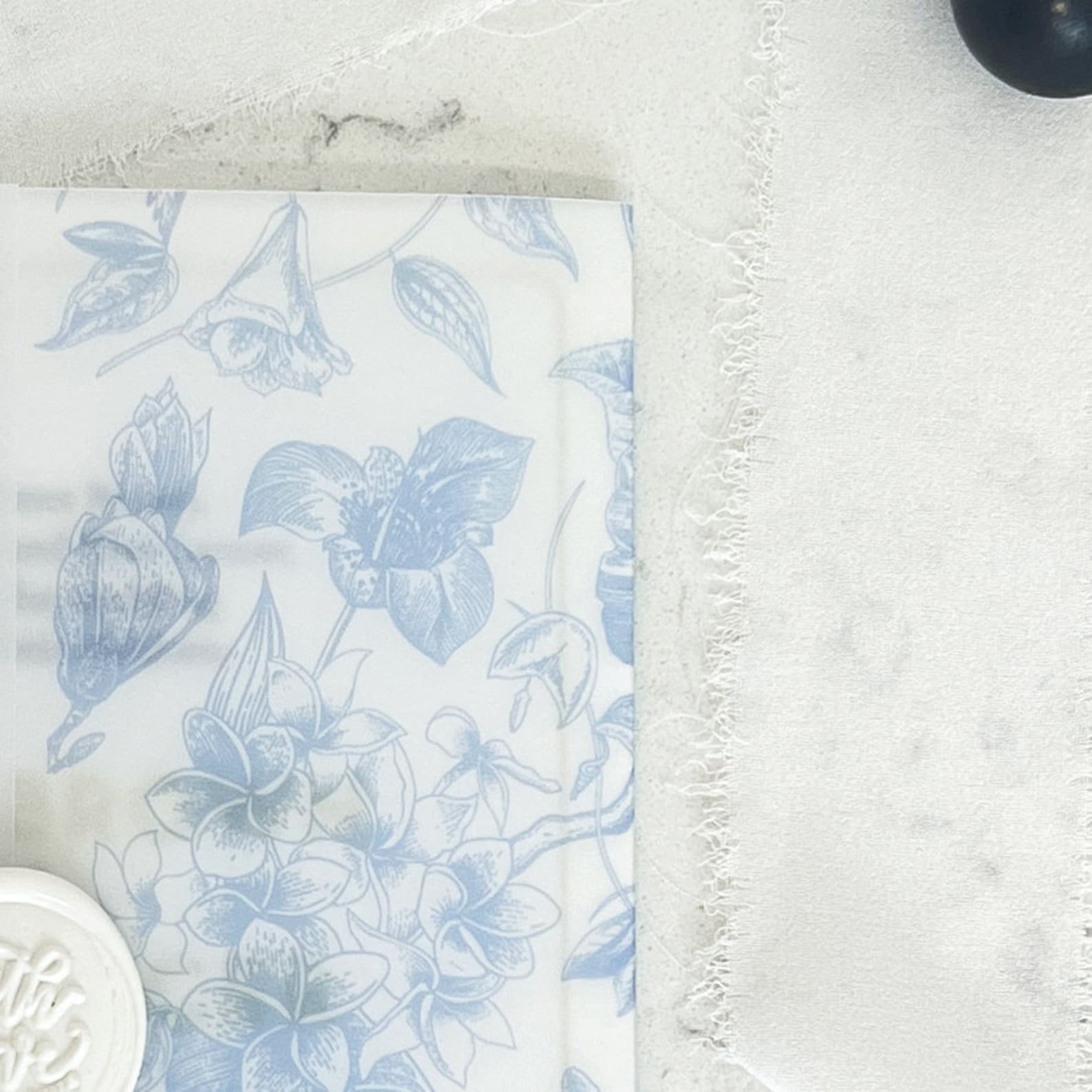 Printable Wedding Vellum Wrap Dusty Blue Toile DIY 5x7 - Etsy