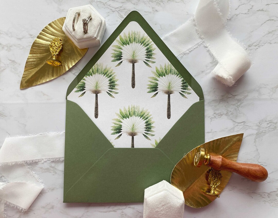 Printable Sun Palm Tree A7 Envelope Liner - Tropical Palm Tree Theme ...