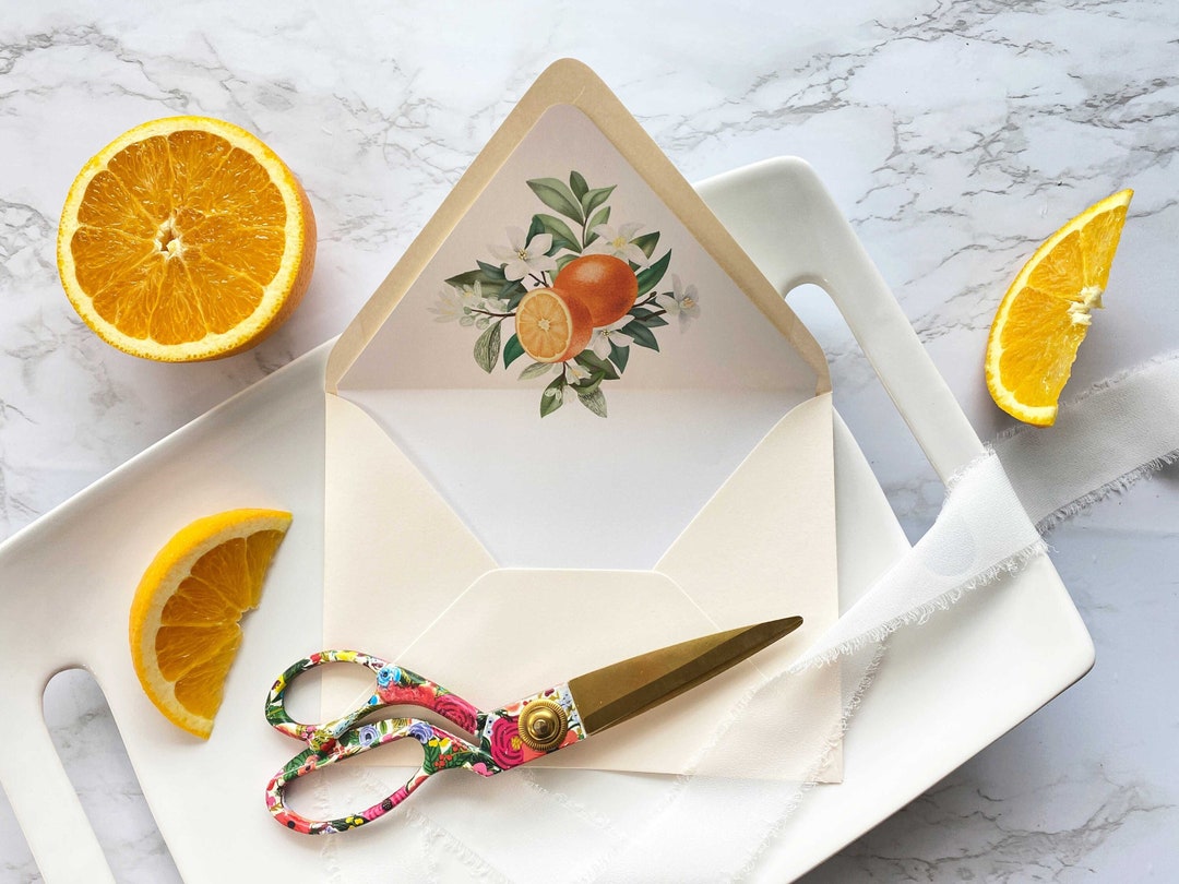 Printable Citrus A7 Envelope Liner - Oranges and Citrus Theme Bouquet ...