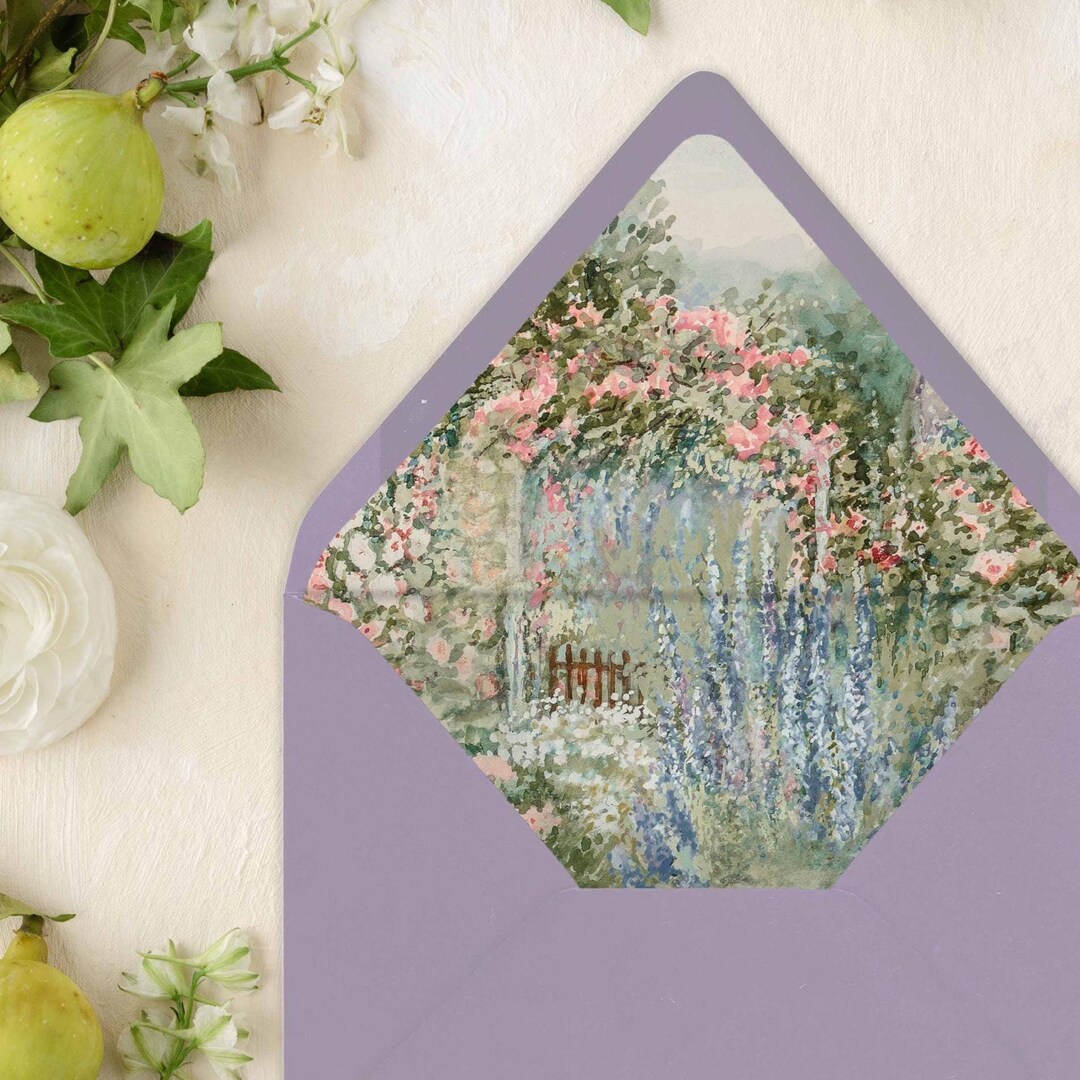 Printable Fine Art English Garden Envelope Liner French / Bridgerton ...